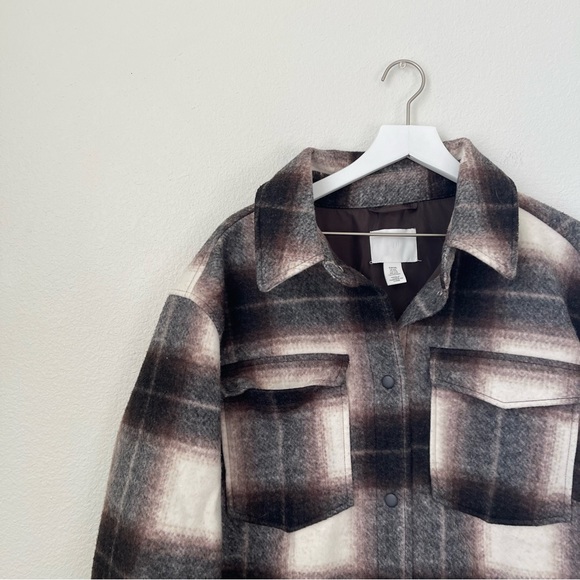 H&M | Jackets & Coats | Hmoversized Heavy Weight Plaid Shacket | Poshmark